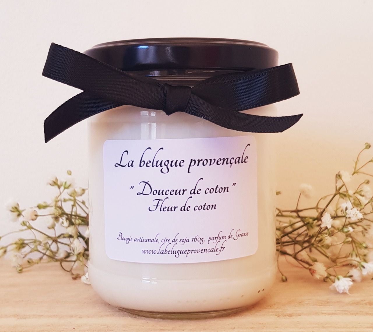 Bougie Fleur de coton "Douceur de coton" - Labelugueprovencale